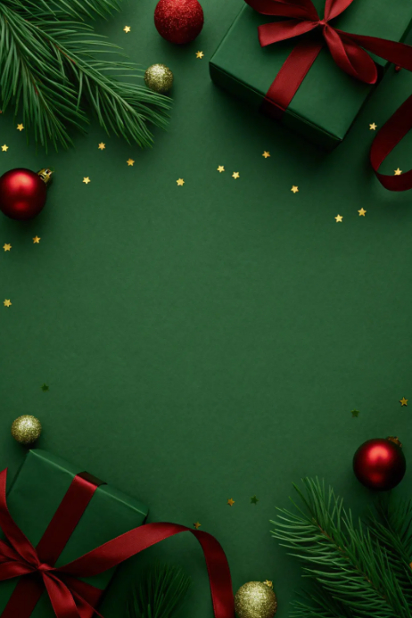 Plantilla de Green Floral Christmas Invitation Background Poster ...