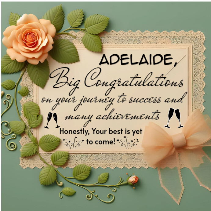 Green Floral Congratulations Message Square (1:1) Template | PosterMyWall