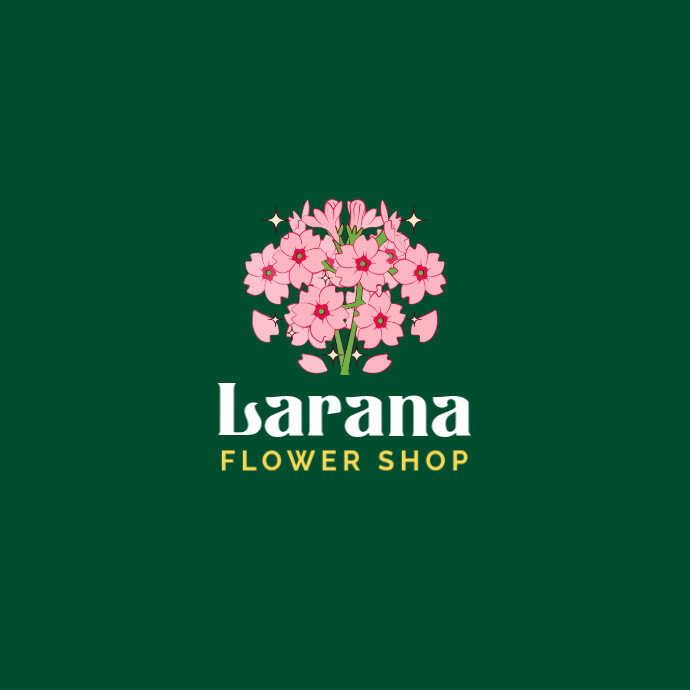 Copy of Green Floral Flower Shop Logo | PosterMyWall