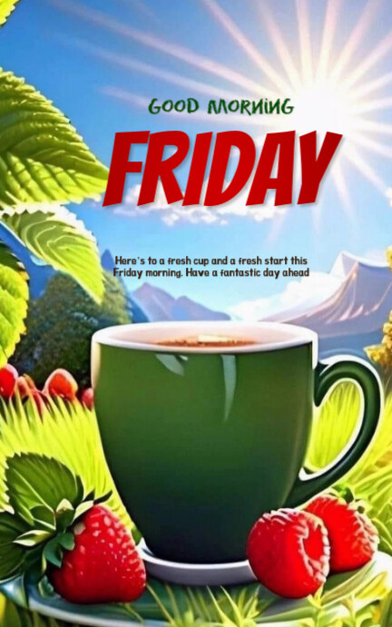Copy of Green Floral Friday Coffee Kindle/book Covers | PosterMyWall