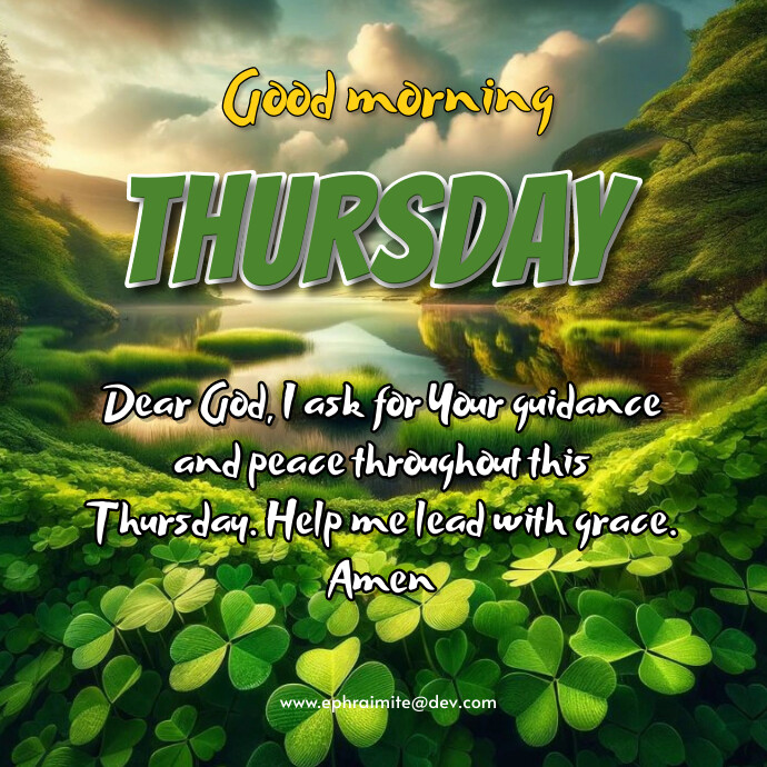 Modèle Green Floral Good Morning Thursday Logo | PosterMyWall