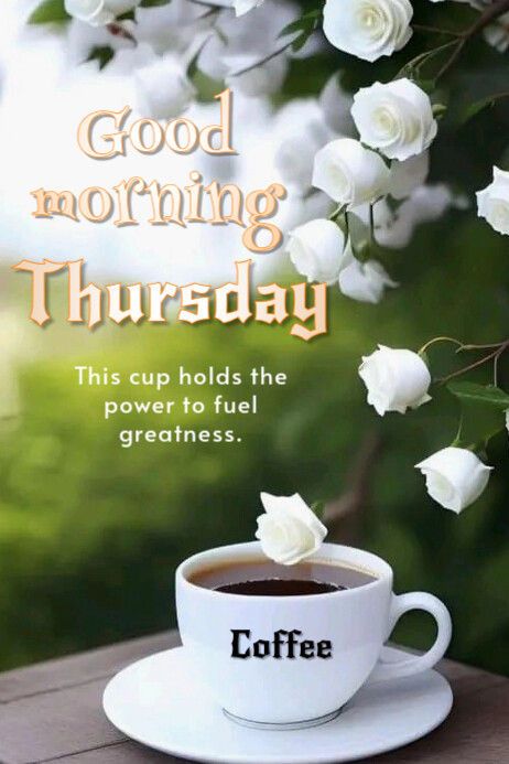 Copy of Green Floral Good Morning Thursday Poster | PosterMyWall