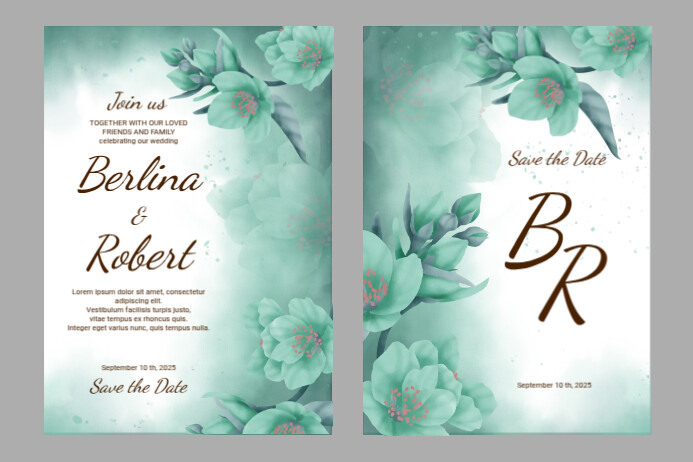 Green Floral Invitation Template | PosterMyWall