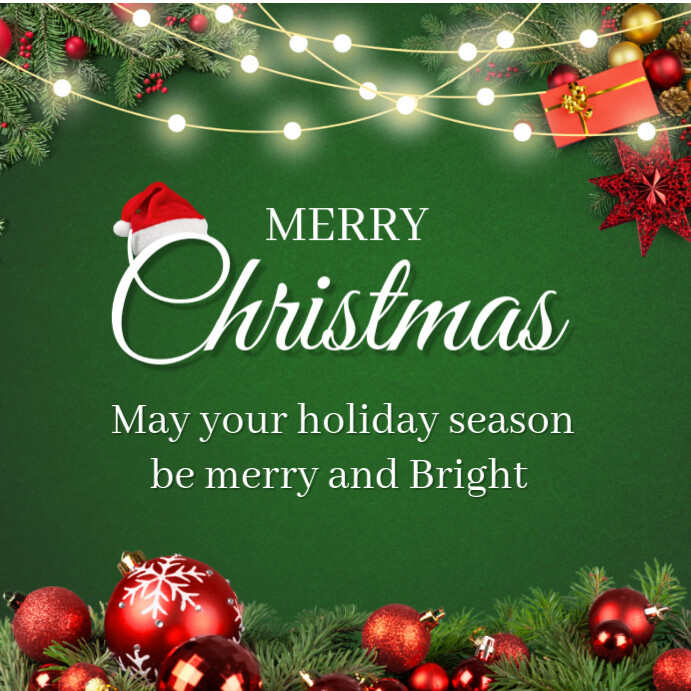 Copy of Green Floral Merry Christmas Instagram Post 2024 | PosterMyWall