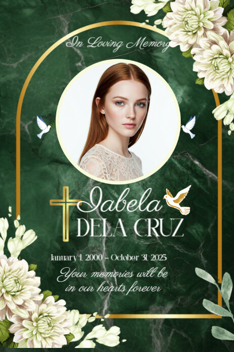 Copy of Green Floral Sintra Lapida Portrait | PosterMyWall