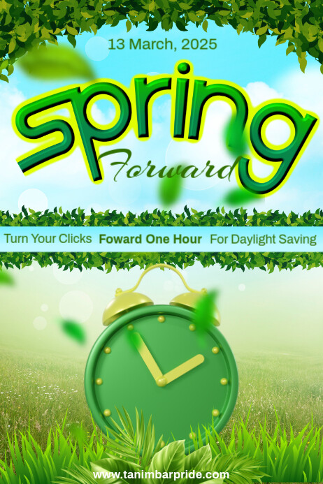 Szablon Green Floral Spring Foward 2025 Poster | PosterMyWall