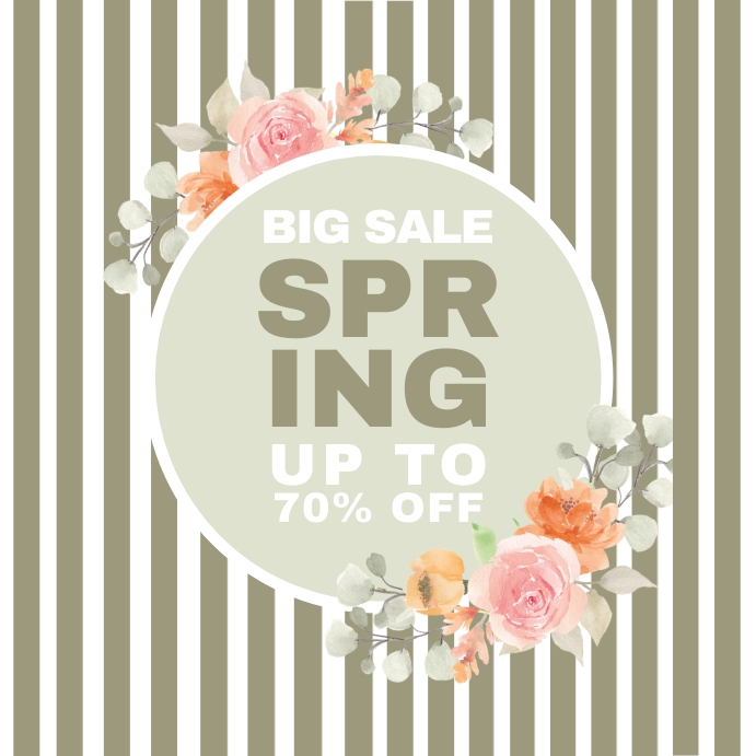 Green Floral Spring Sale Instagram Post Template | PosterMyWall