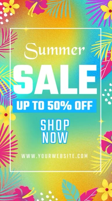 Green Floral Summer Sale Instagram Reel Template | PosterMyWall