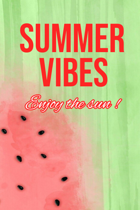 Green Floral Summer Vibes Poster Template | PosterMyWall