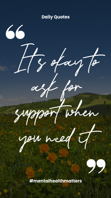 Green Floral Typographic Mental Health Daily Inspirational Quote ...