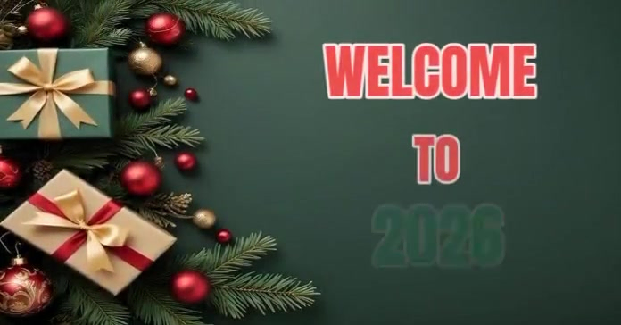 Green Floral Welcome To 2026 Video Facebook Shared Image Template ...
