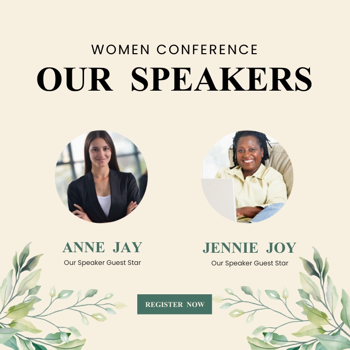 Green Floral Women Conference Instagram Post Template | PosterMyWall