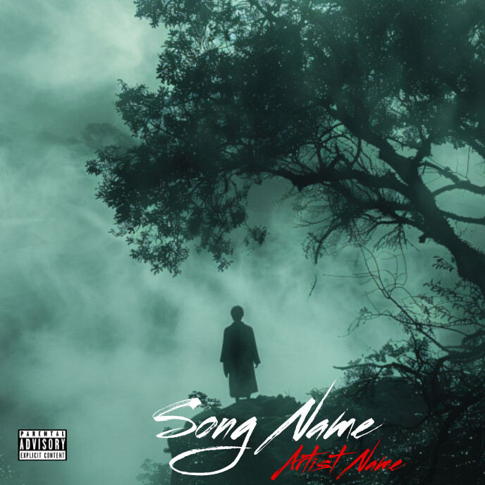 Green Fog Alone Song Cover Album Cover Template | PosterMyWall