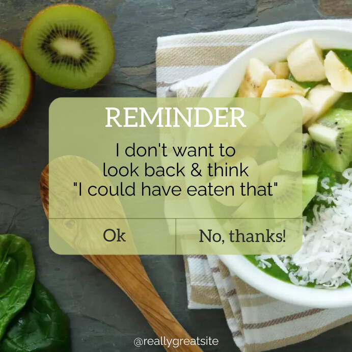 Plantilla de Green Food Notification Reminder Instagram | PosterMyWall