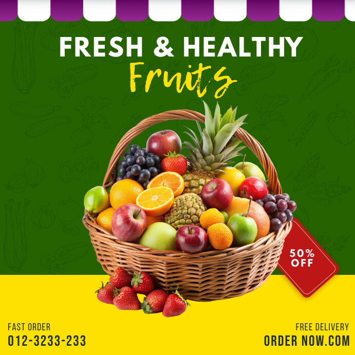 Copy of Green Fresh Fruits Instagram Post | PosterMyWall