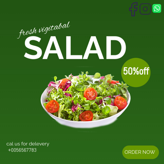 Copy of Green Fresh Salad Instagram Post | PosterMyWall