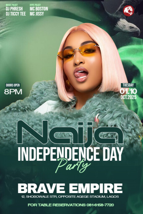 Copy of Green Futuristic Naija Independence Day Party Flyer Pinterest ...