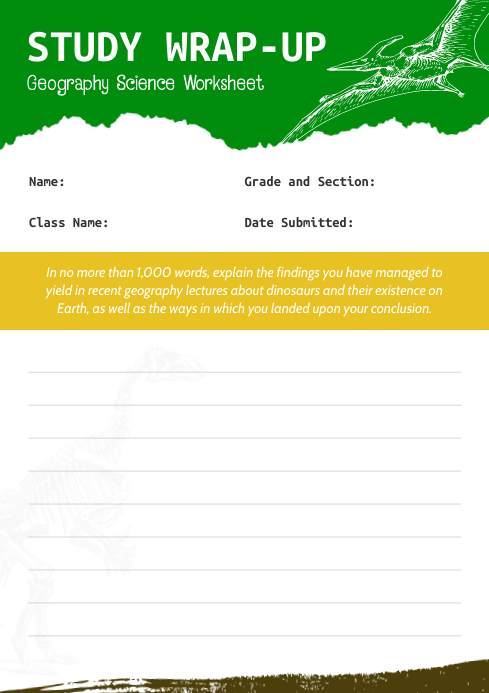Green Geography Worksheet Template | PosterMyWall