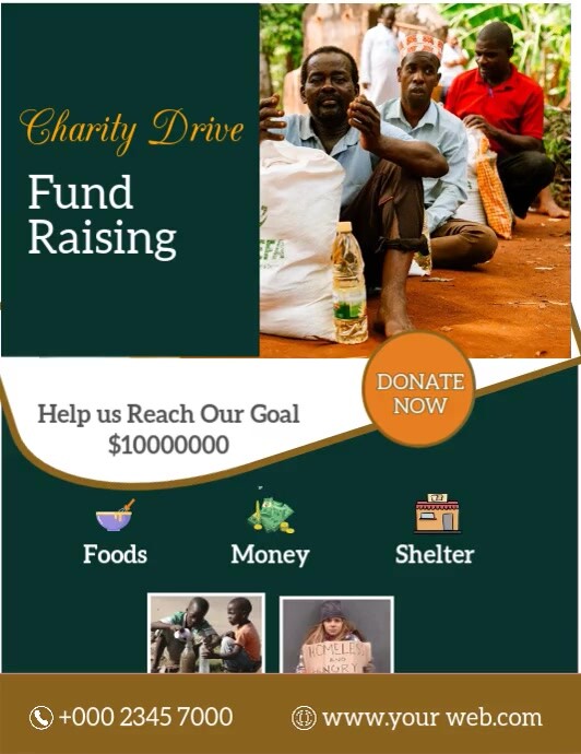 Copy of Green Geometric Charity Drive Flyer (us Letter) | PosterMyWall