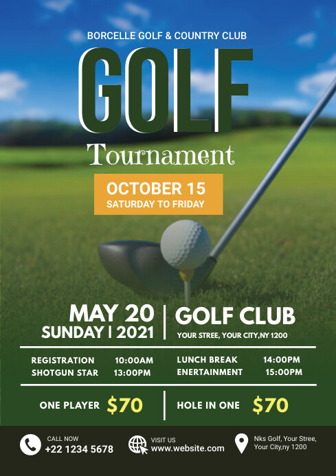 Green Golf Tournament A3 Template | PosterMyWall