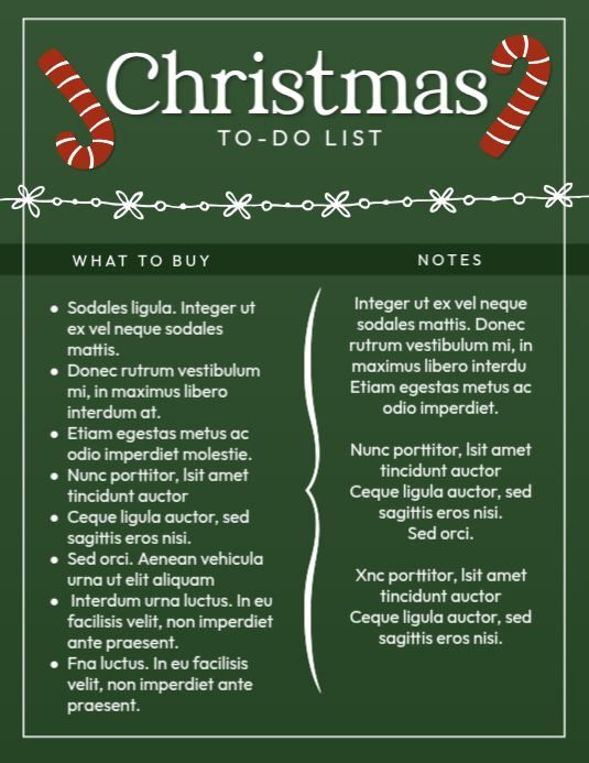 Green Gradient Christmas To-do List Flyer (US Letter) Template ...
