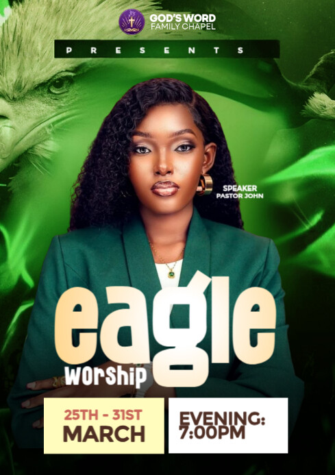 Copy of Green Gradient Church Worship Flyer A4 | PosterMyWall