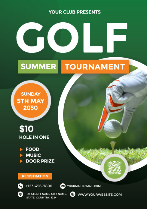 Green Gradient Golf Tournament Flyer Template | PosterMyWall