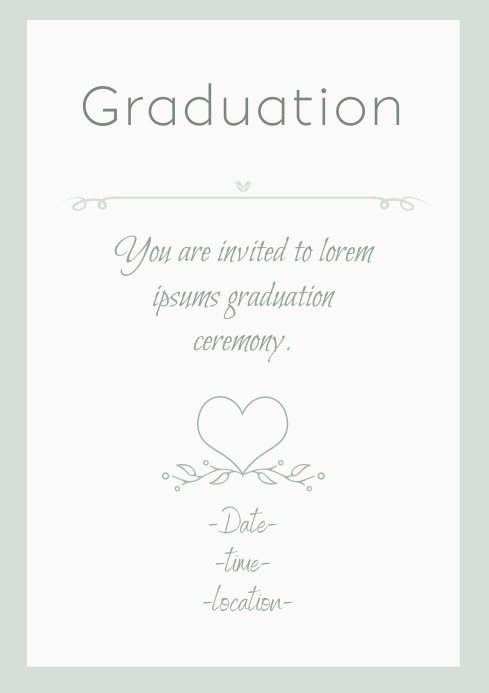 Green graduation invitation Template | PosterMyWall