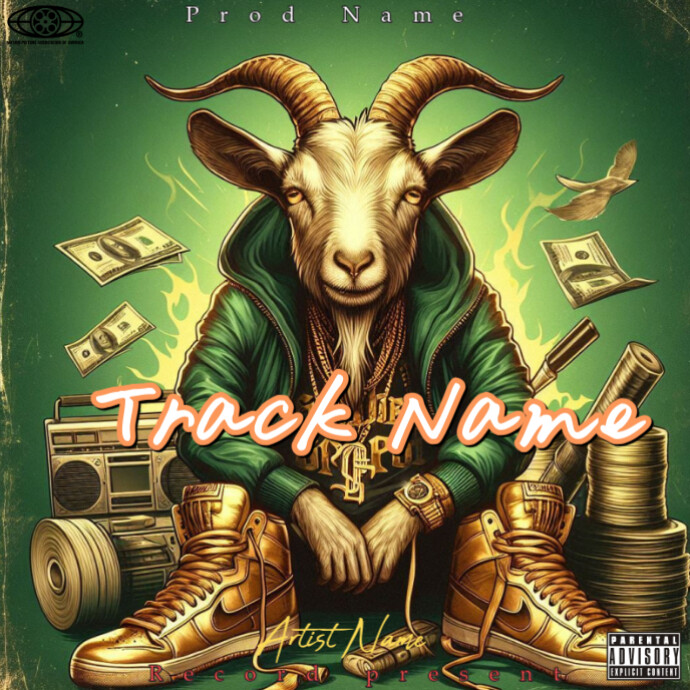 Green Grunge Golden Goat Mixtape Cover Album Cover Template | PosterMyWall