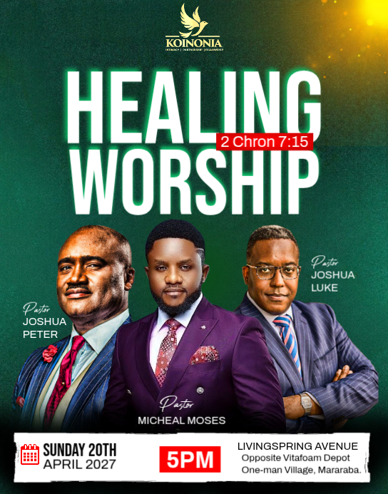 Green Healing Worship Event Poster/Wallboard Template | PosterMyWall