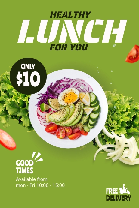 Copy of green healthy lunch instagram post | PosterMyWall