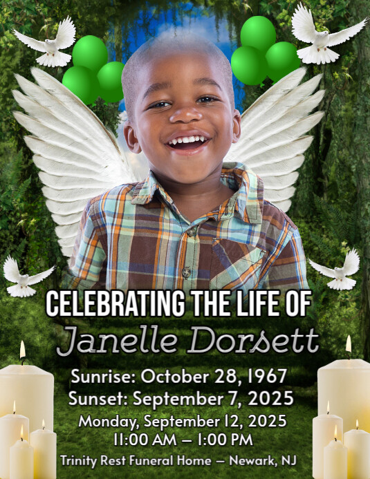 GREEN HEAVEN Funeral Flyer Memorial Flyer Template | PosterMyWall