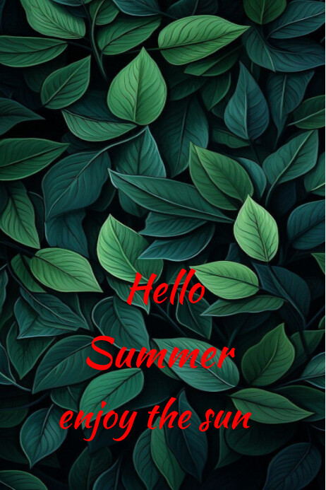 Green Hello Summer Poster Templat | PosterMyWall