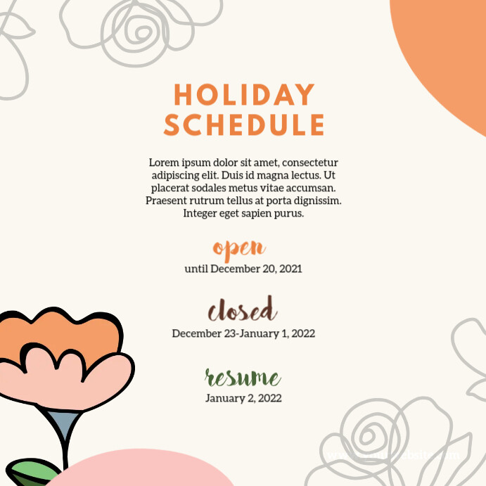 Green Holiday Schedule Templates | PosterMyWall