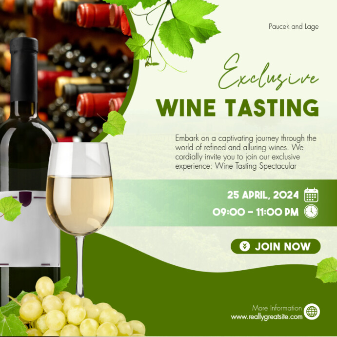 Green Illustrated Wine Tasting Instagram Post Template | PosterMyWall