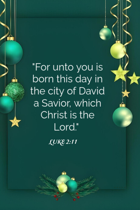 Copy of Green Illustrative Christmas Bible Verse Poster | PosterMyWall