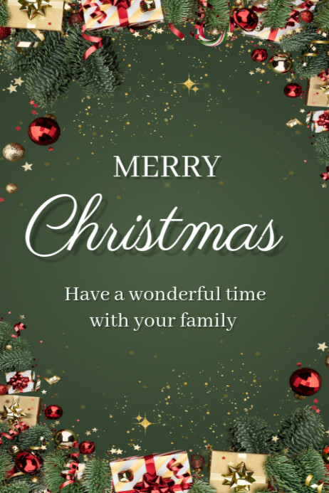 Modèle Green Illustrative Christmas Poster2024 | PosterMyWall