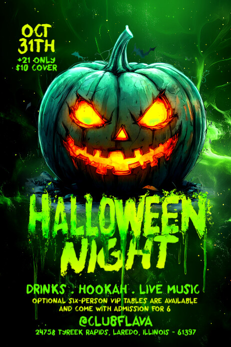 Copy of Green Illustrative Halloween Poster | PosterMyWall