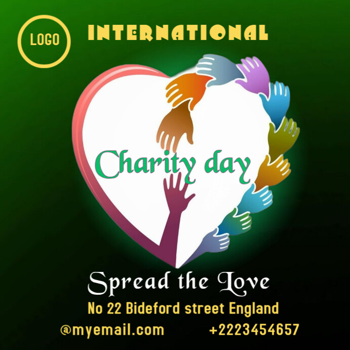 Green Illustrative International Day Of Charity/ Give Back With Style ...