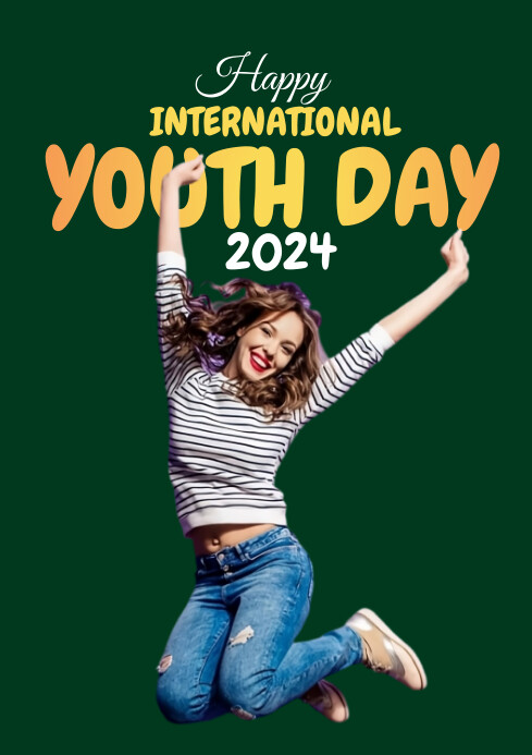 Copy of Green Illustrative International Youth Day A4 | PosterMyWall