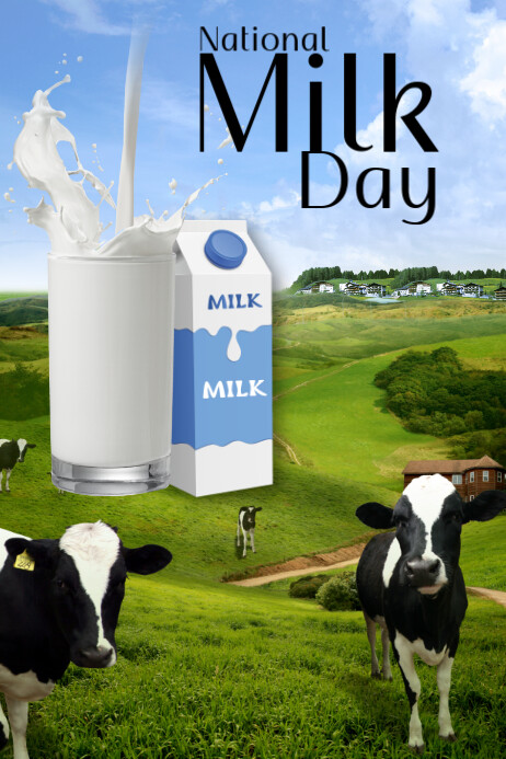 Copy of green Illustrative Milk Day Poster | PosterMyWall