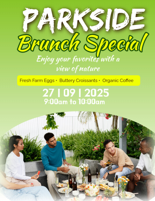 Green Illustrative Parkside Brunch Special Flyer (us Letter) Template ...