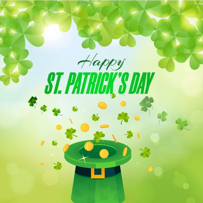 Green Illustrative St. Patrick's Day Celebration Template Instagram ...