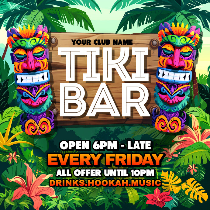 Copy of Green Illustrative Tiki Instagram Post | PosterMyWall