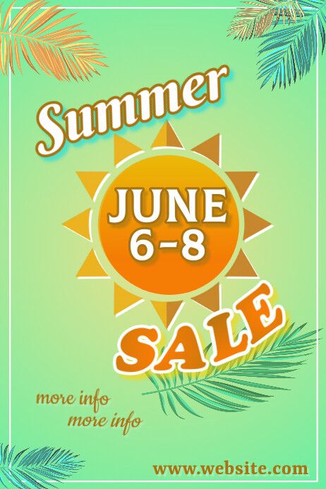 Green Illustrative Yellow Green Joyful Summer Template | PosterMyWall
