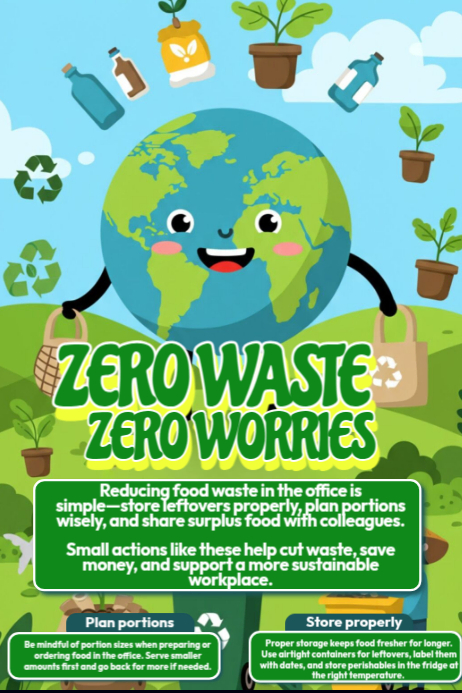 Green Illustrative Zero Waste Poster Poster Template | PosterMyWall