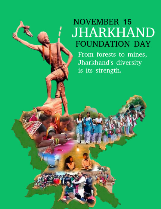 Green Jharkhand Foundation Day Flyer (us Letter) Template | PosterMyWall