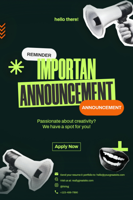 Green Job Announcement Poster Template | PosterMyWall