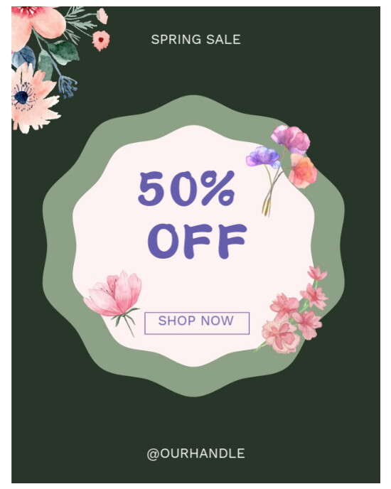 Green Joyful 50% Off Instagram Portrait Template | PosterMyWall