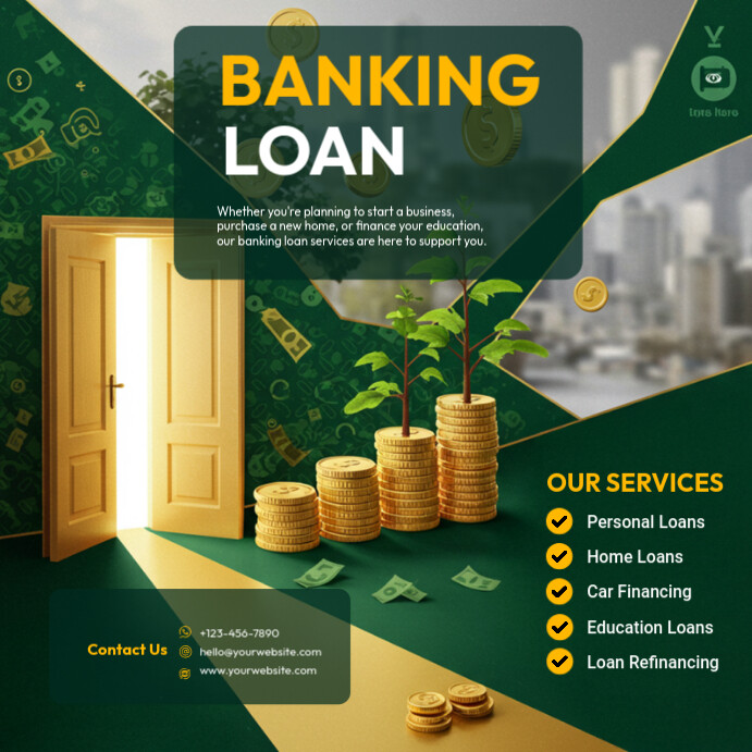 Plantilla de Green Joyful Banking Loan Instagram Post | PosterMyWall